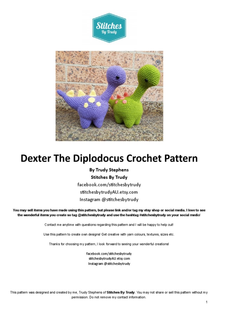 Dexter Dino | PDF | Sewing | Crochet