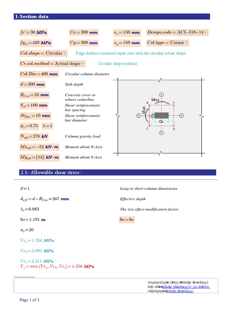 Circular Column Shear Design Analysis | PDF | Structural Engineering ...