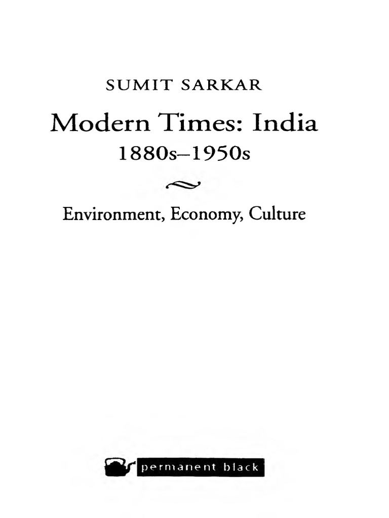 Modern Times: India: Sumit Sarkar | PDF | City | British Raj