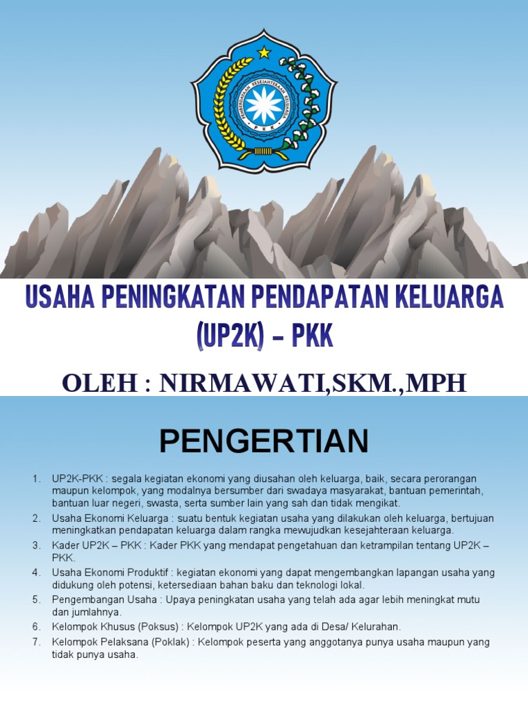 Usaha Peningkatan Pendapatan Keluarga (Up2k) - PKK | PDF