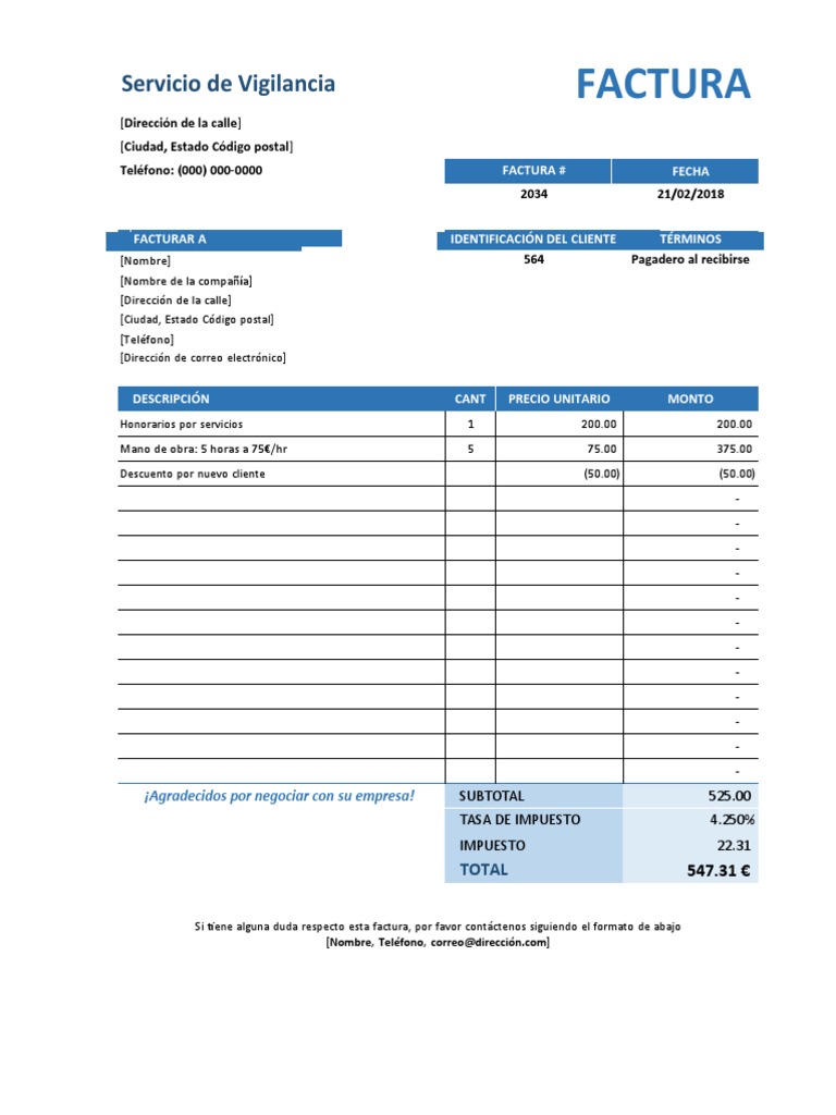 Factura Servicio | PDF | Economias