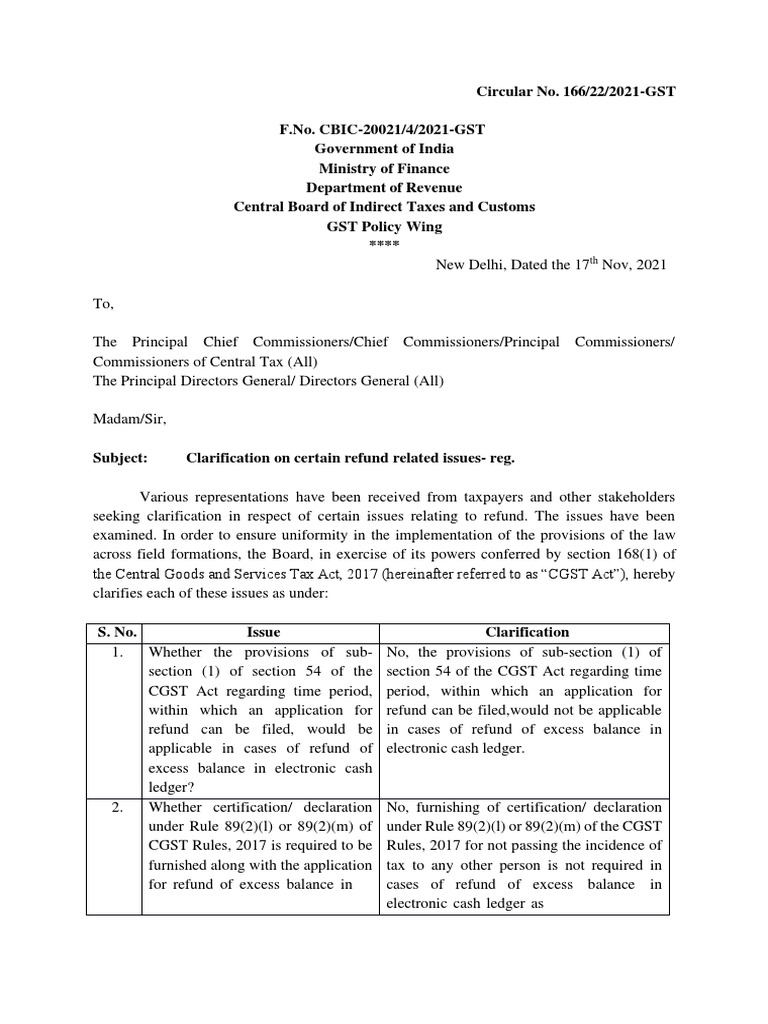 Circular 166 22 2021 GST | PDF | Taxation | Public Finance