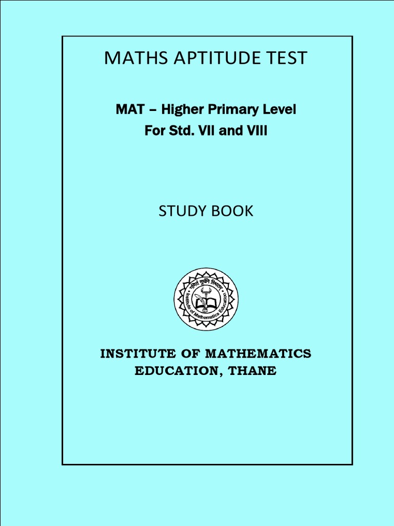 MAT Exam Study Book For 8th | PDF | Mathematics | Elementary Mathematics