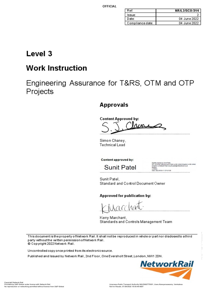 Engineering Assurance Network Rail 1 of 2 | PDF | System | Business