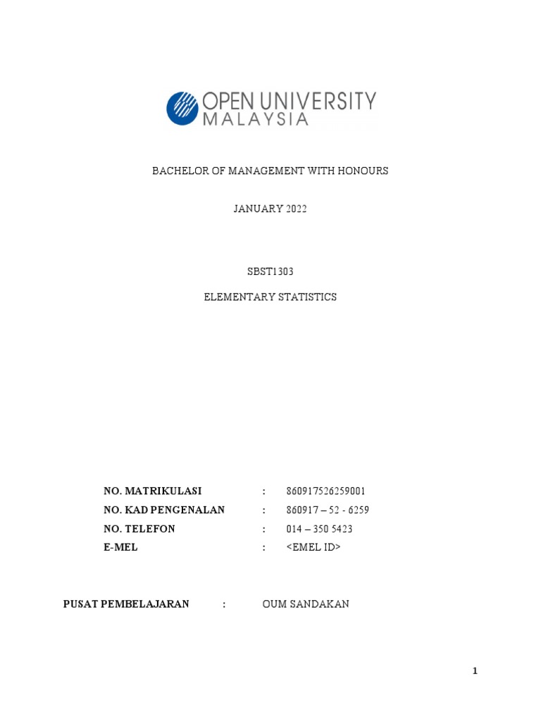 Assignment Elementary Statistic | PDF
