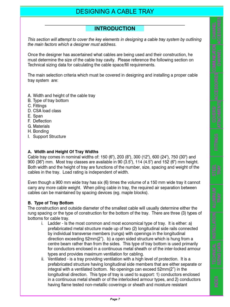 Designing an Effective Cable Tray System: Factors to Consider for Proper Sizing, Configuration ...