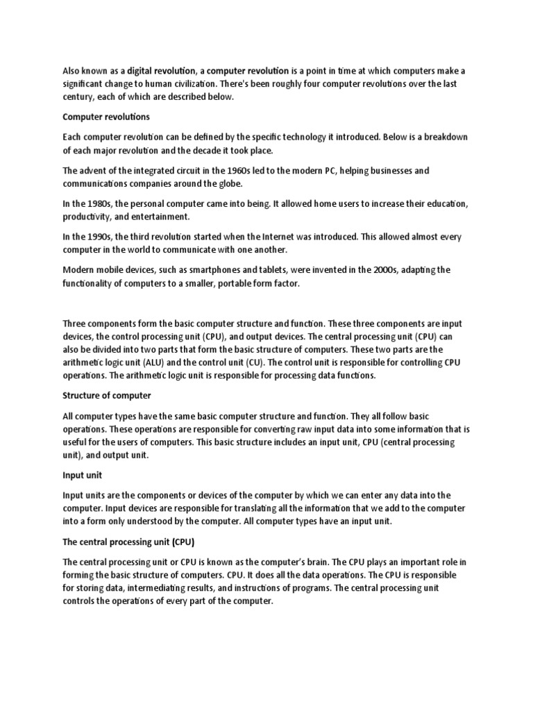 Intro To Platform Technology | PDF | Input/Output | Central Processing Unit