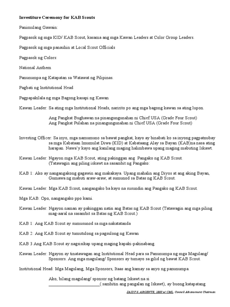 Kawan Investiture | PDF