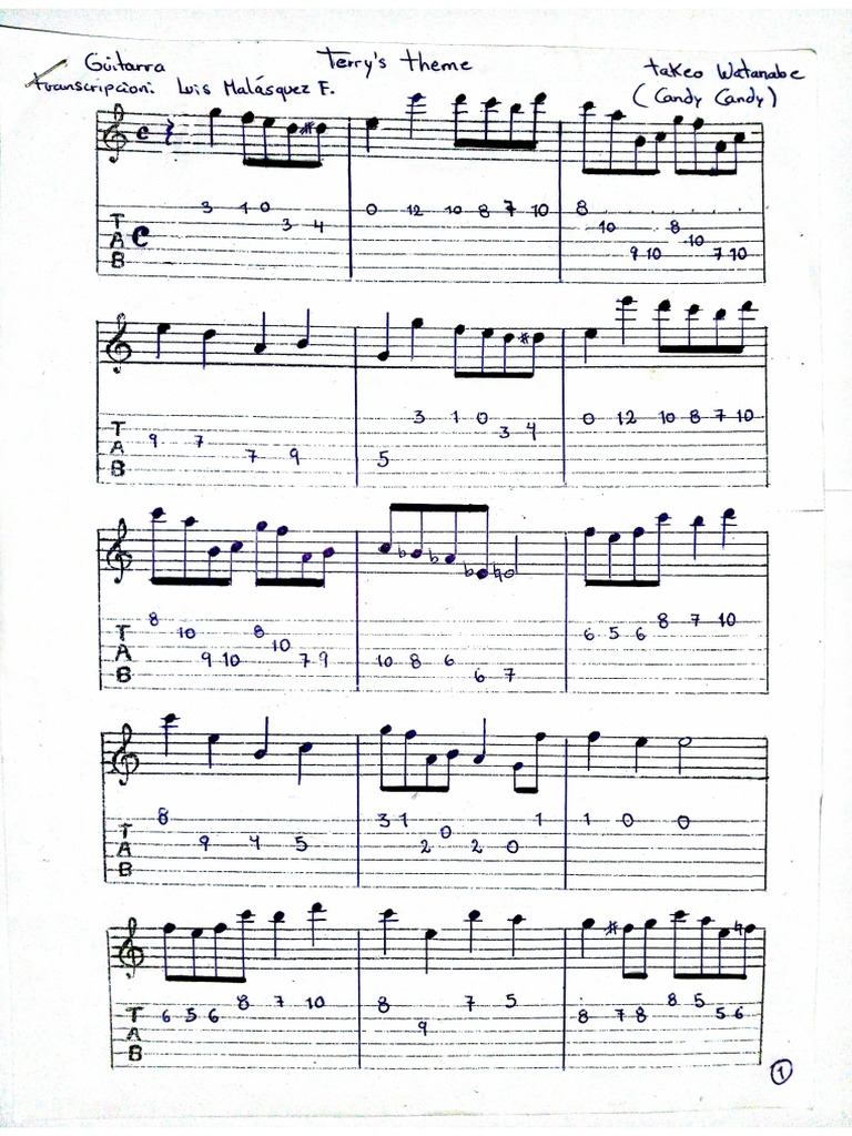 Terry's Theme - Candy Candy (Guitar Tabs) 3 | PDF