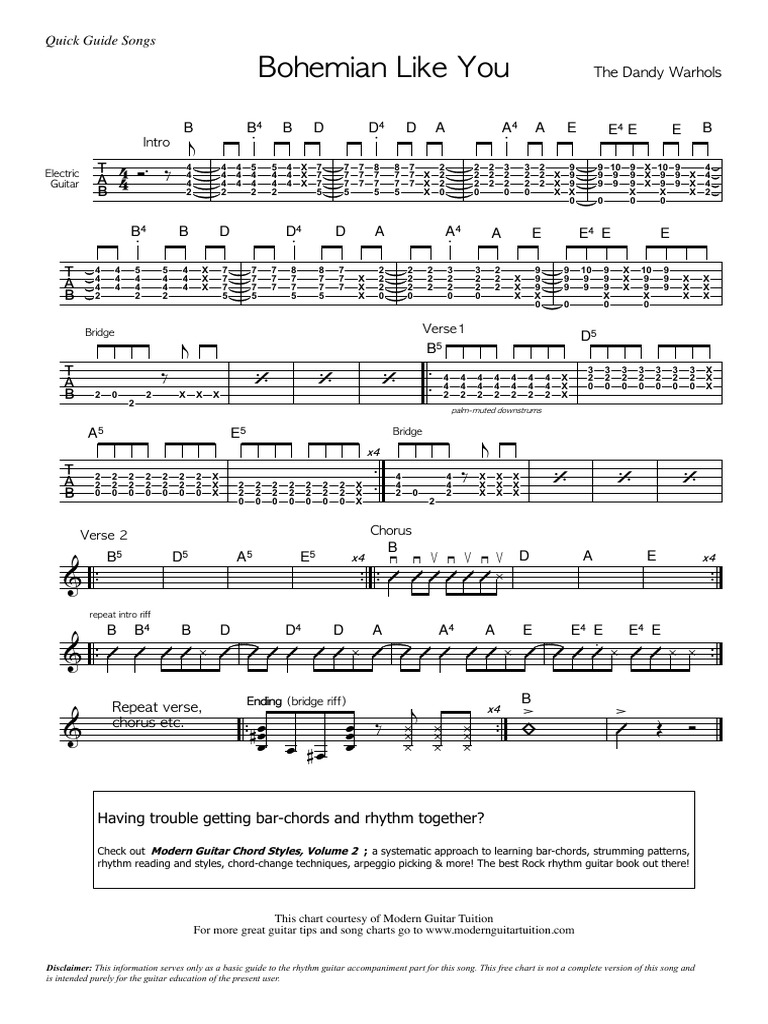 Bohemian Like You - Dandy Warhols | PDF | Irish Musical Instruments ...
