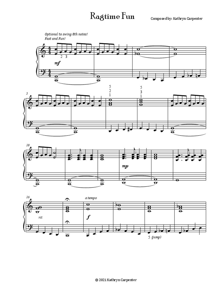 Ragtime Fun C Major | PDF