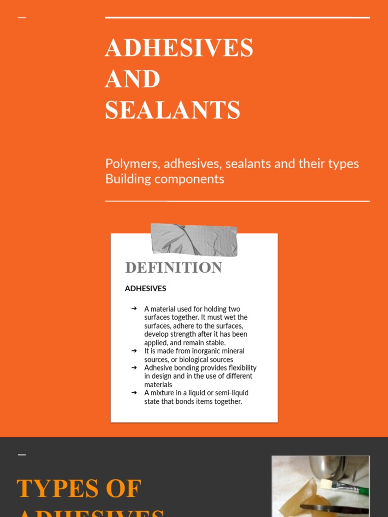 Adhesives and Sealants | PDF | Adhesive | Materials