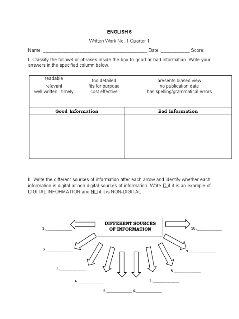 Grade 6 Summative Test in English Modules 1-3 | PDF