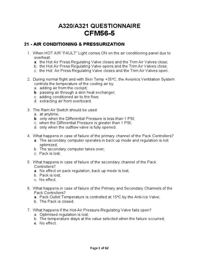 Understanding Pressurization and Air Conditioning Systems on the Airbus ...