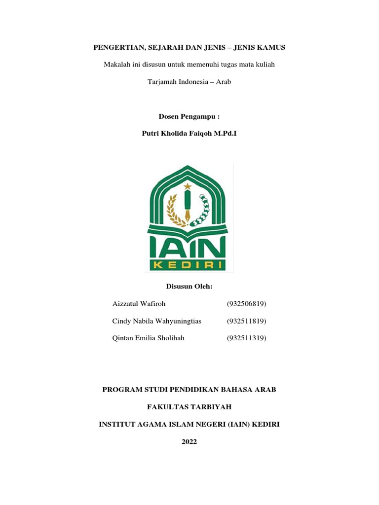 Sejarah dan Jenis Kamus Bahasa Indonesia | PDF | Seni & Disiplin Bahasa