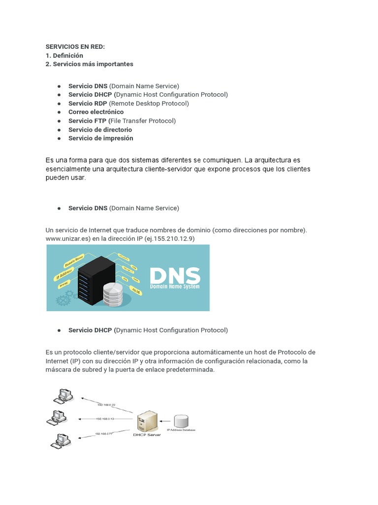 5.servicios en Red | PDF | Red de computadoras | Protocolo de ...