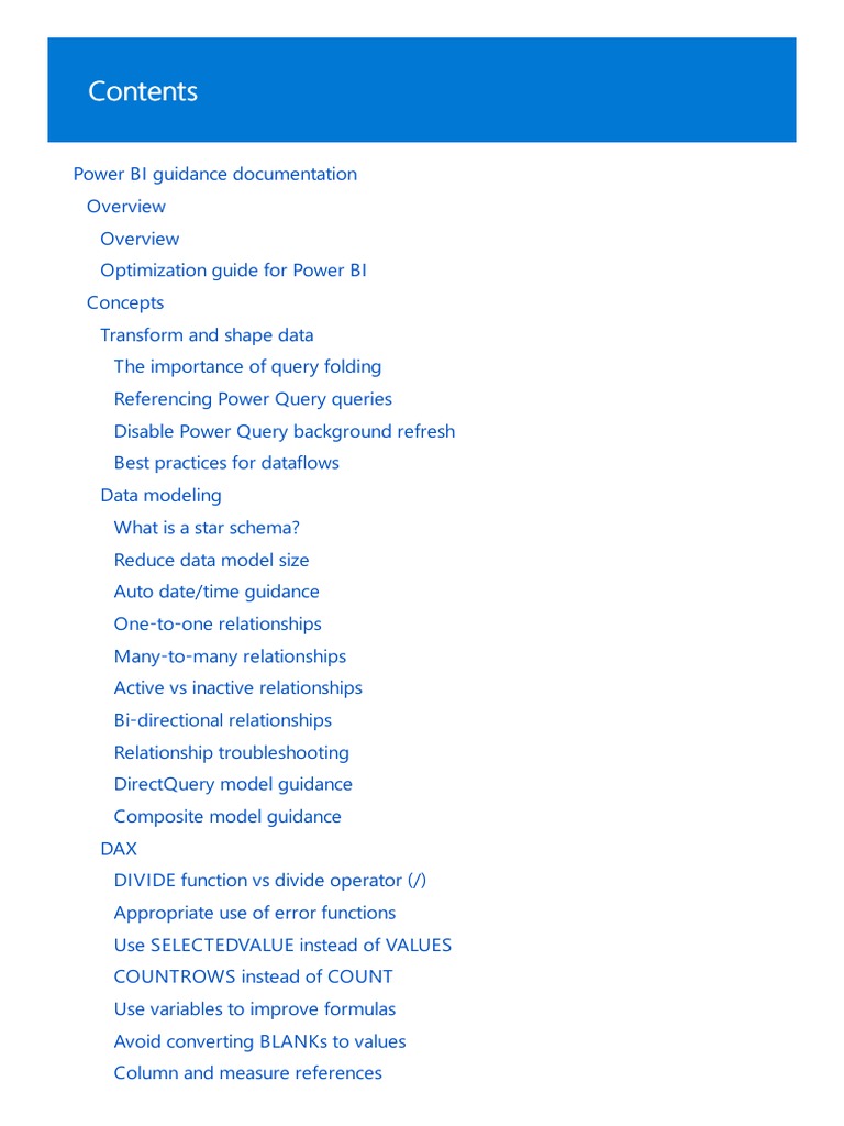 Power BI Guidance and Optimization Tips | PDF | Information Technology ...