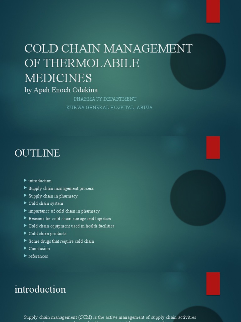 Cold Chain Management for Thermolabile Drugs | PDF | Supply Chain ...