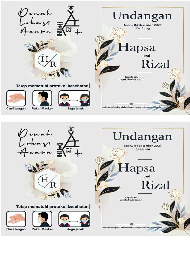 Undangan Akad Nikah Keluarga Bugis | PDF