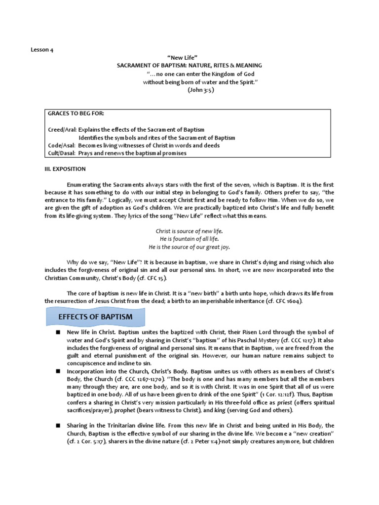Lesson 4 | PDF | Baptism | Jesus