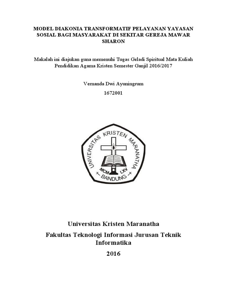 Jurnal 15 (Model Diakonia Transformatif Pelayanan) | PDF