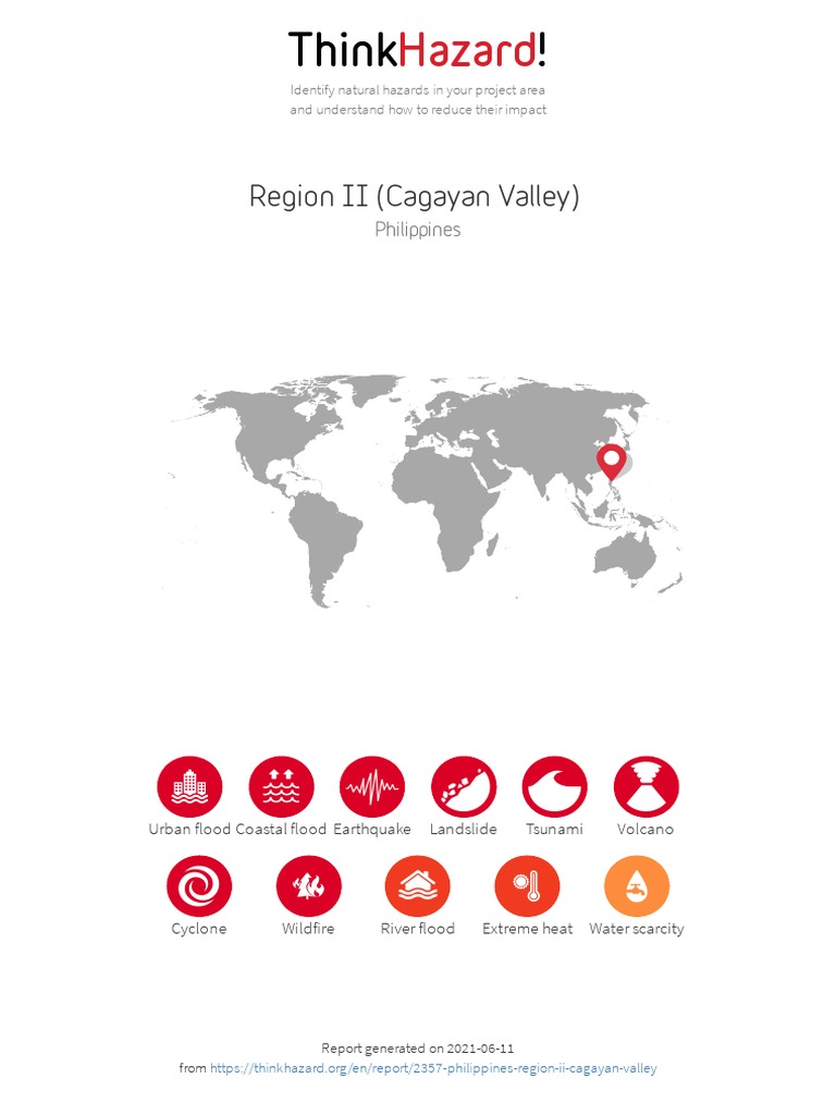 ThinkHazard - Region II (Cagayan Valley) | PDF | Climate Change | Tropical Cyclones