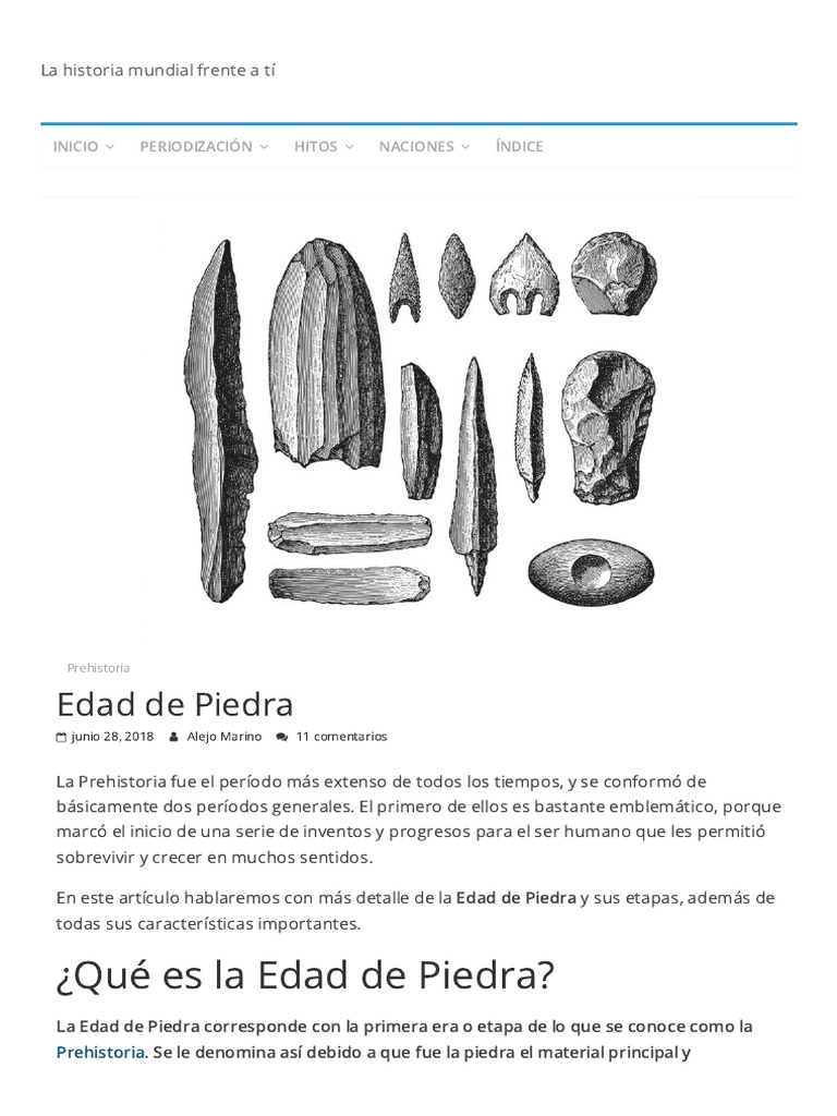 EDAD de PIEDRA - Qué Es, Etapas, Caracteristicas y Detalles | PDF ...