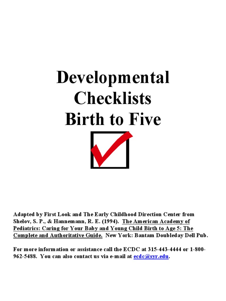 Developmental Checklists | PDF | Human Communication | Cognitive Science