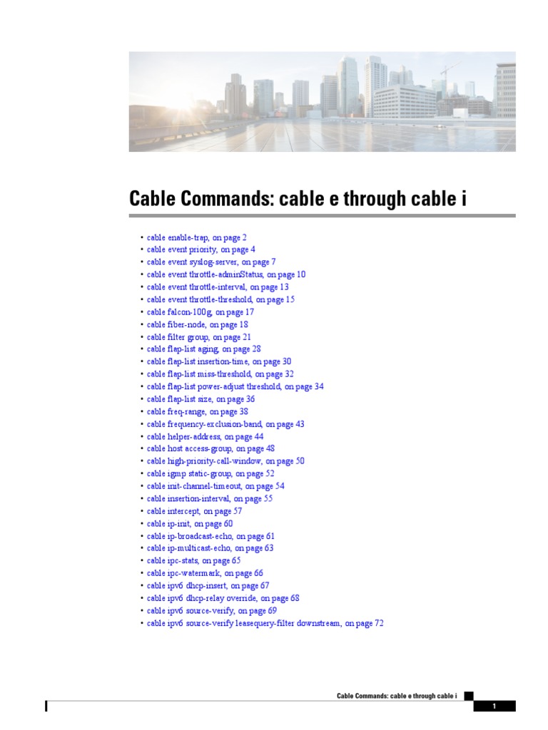 Cisco Cable Command Reference Guide Cable e Through Cable I | PDF | Ip ...