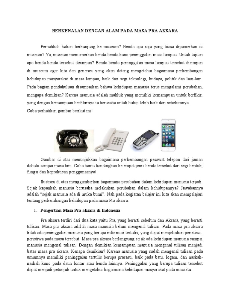 Berkenalan Dengan Alam Pada Masa Pra Aksara | PDF