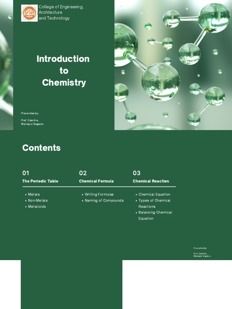 Introduction to Chemistry Essentials | PDF | Chemical Compounds | Ion