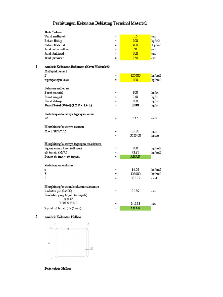 Kekuatan Perancah Terminal Material | PDF