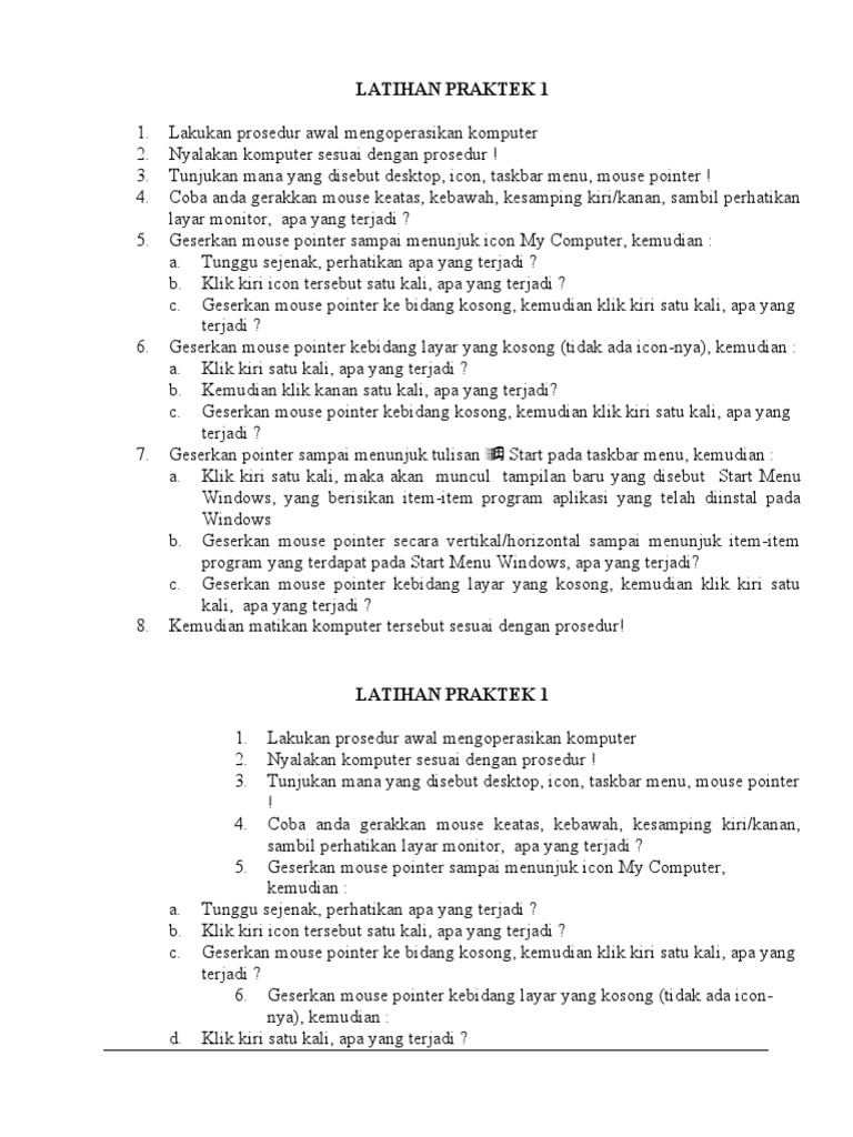 Latihan Praktik Microsoft Word untuk Pemula | PDF