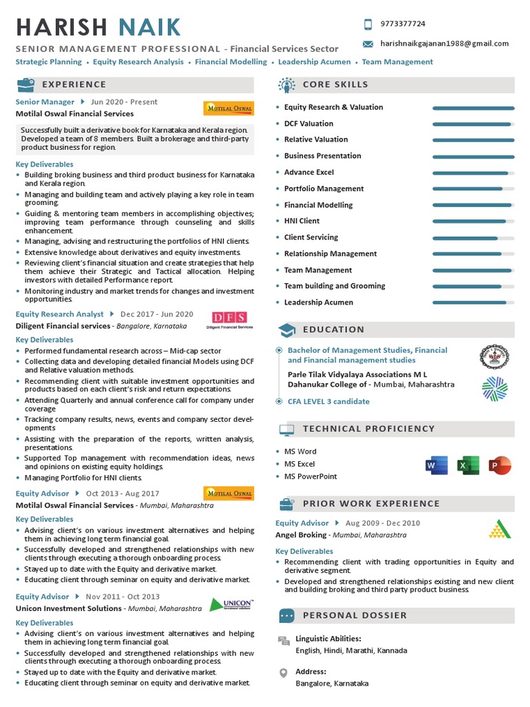 Harish Naik - Wealth Manager | PDF | Valuation (Finance) | Financial ...