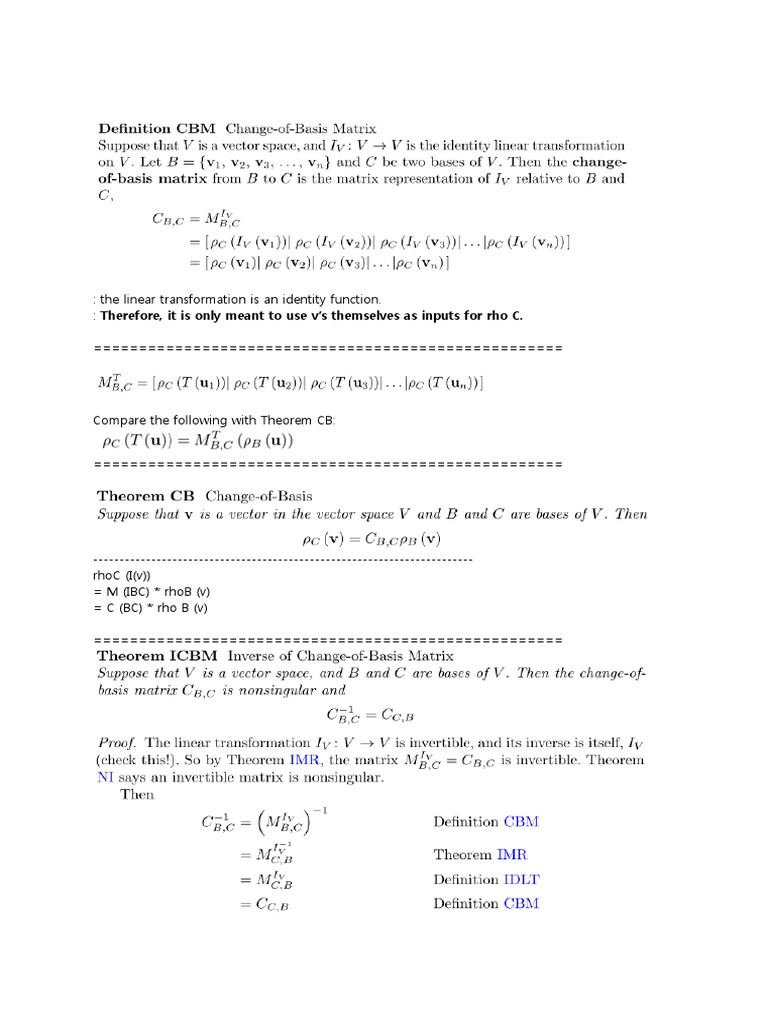 3 Change of Basis | PDF