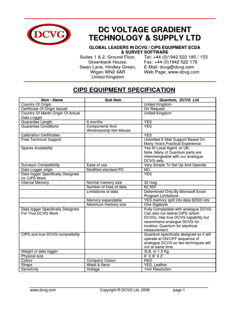 CIPS Equipment Specification Technical Datasheet-2013 | PDF | Global Positioning System | Rectifier