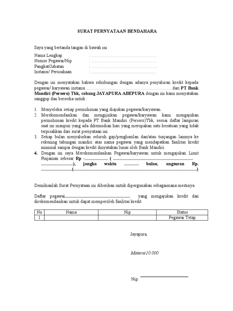 Surat Rekomendasi Atasan Dan Bendahara - For Merge | PDF