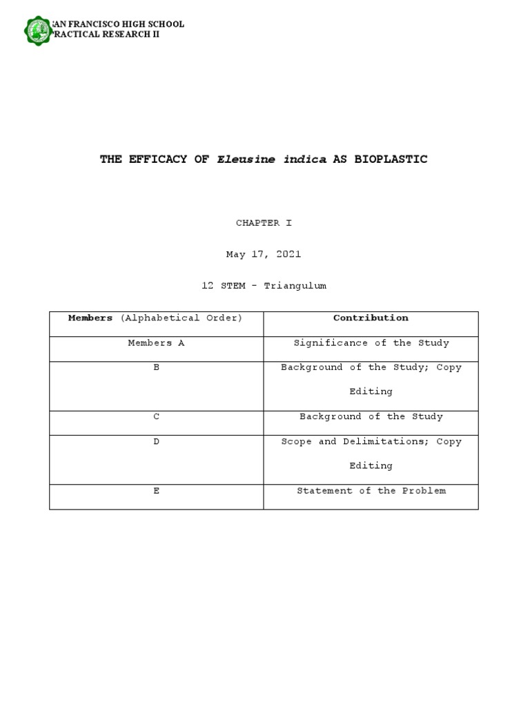 Chapter 1 Draft Template | PDF