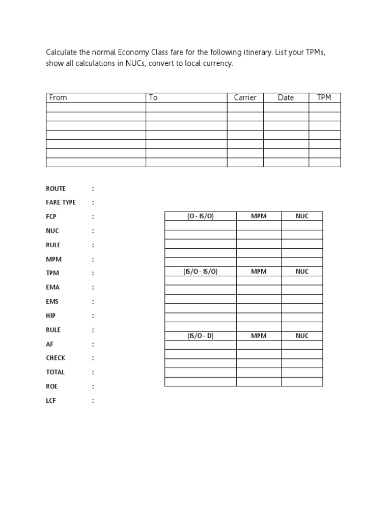 Fare Construction New Form | PDF