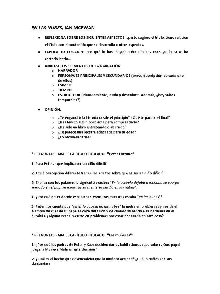 En Las Nubes | PDF | Narración