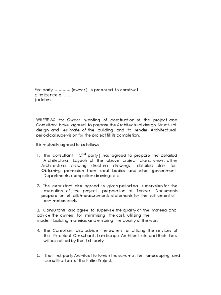 Client Agreement | Download Free PDF | Architect | Consultant