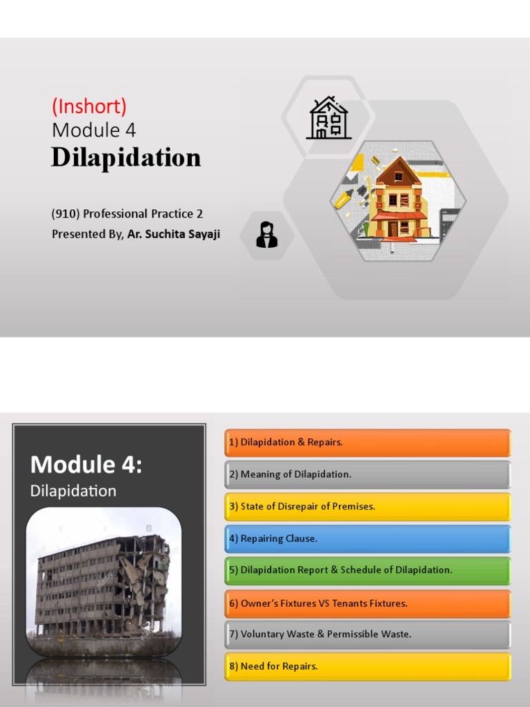 Inshort - 910 Module 4 - Dilapidation | PDF | Lease | Leasehold Estate