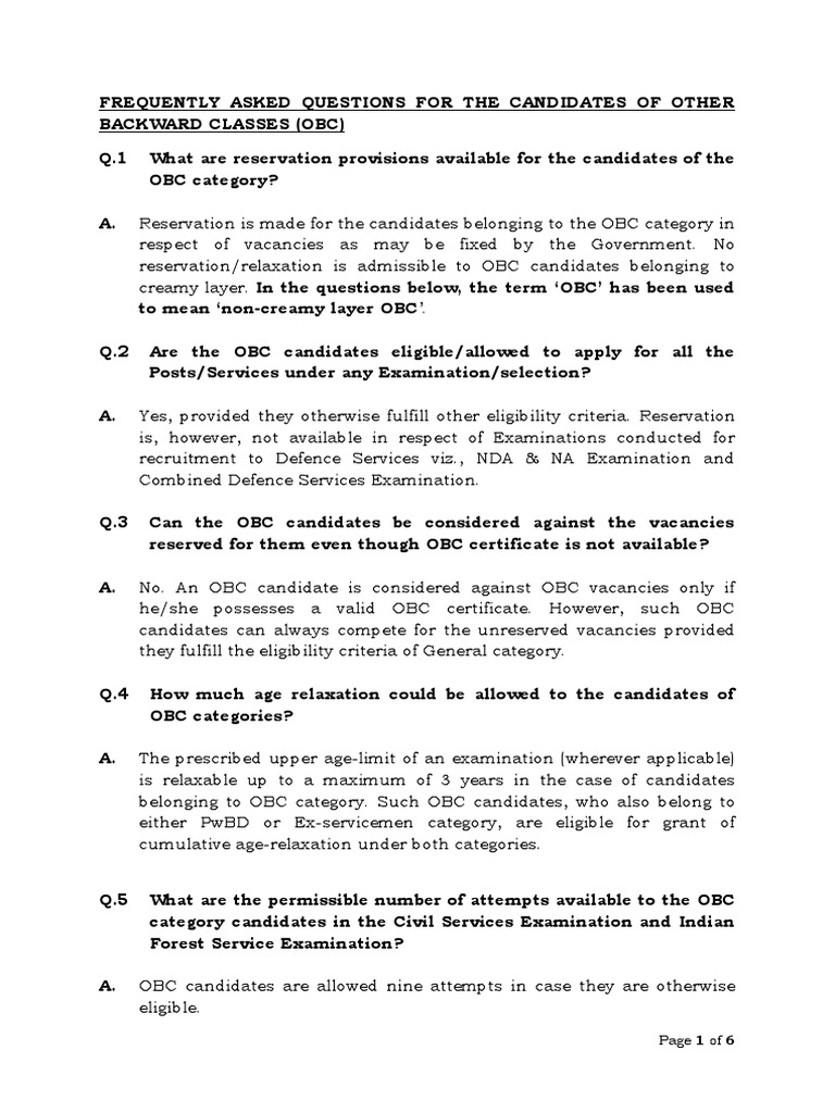 FAQ OBC Final 20th October 2021 | PDF | Magistrate | Justice FAQ OBC Final 20th October 2021 | PDF | Magistrate | Justice