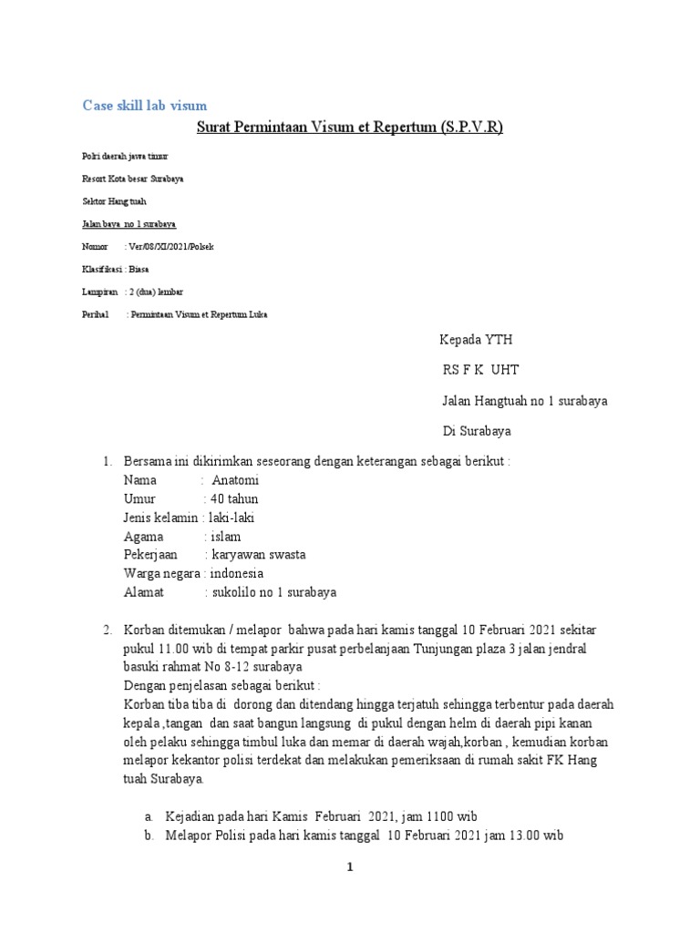 Case Skill Lab Visum September Uht 2021 | PDF