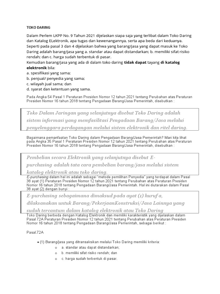 TOKO DARING Penjelasan | PDF