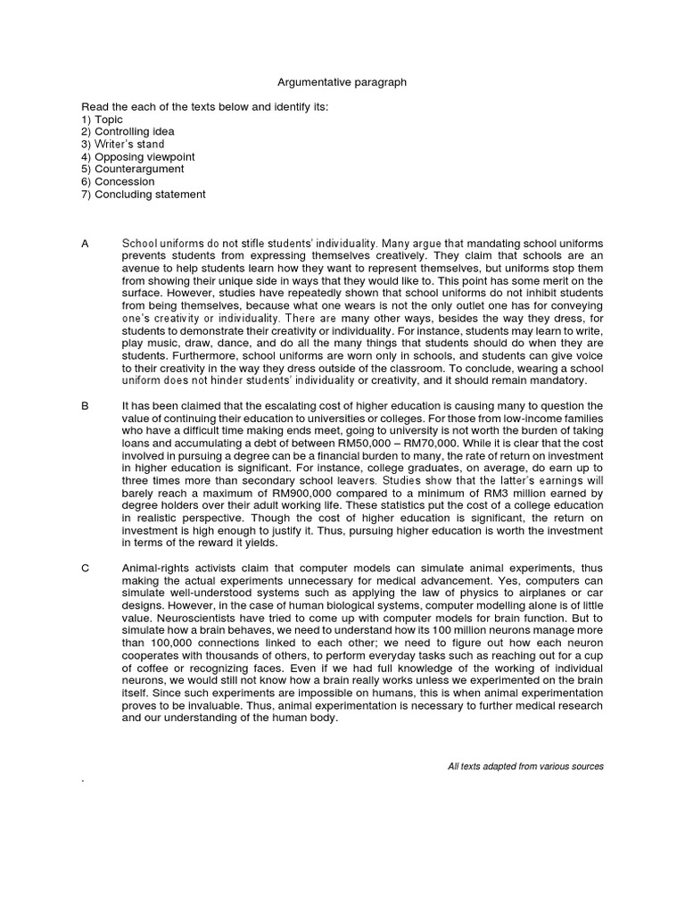 Argumentative Writing - Exercises | PDF | Brain | Computer Simulation