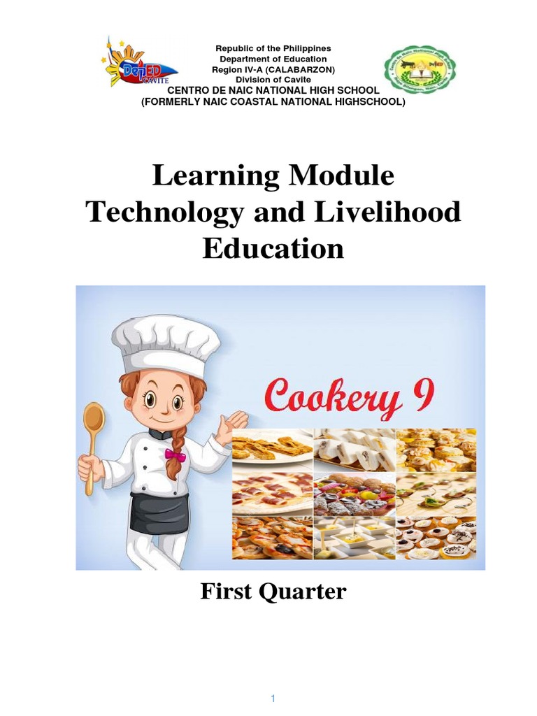 Quarter1 Cookery 9 Module | PDF | Hors D'oeuvre | Dishwasher