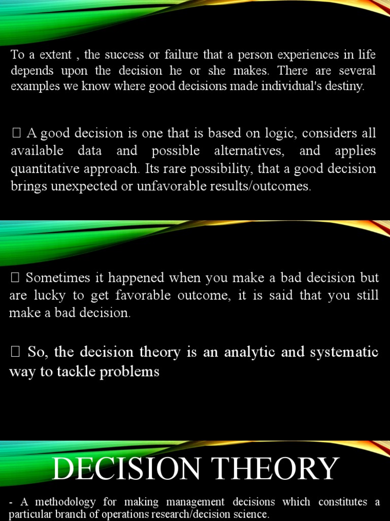 Decision Theory | PDF | Methodology | Applied Mathematics
