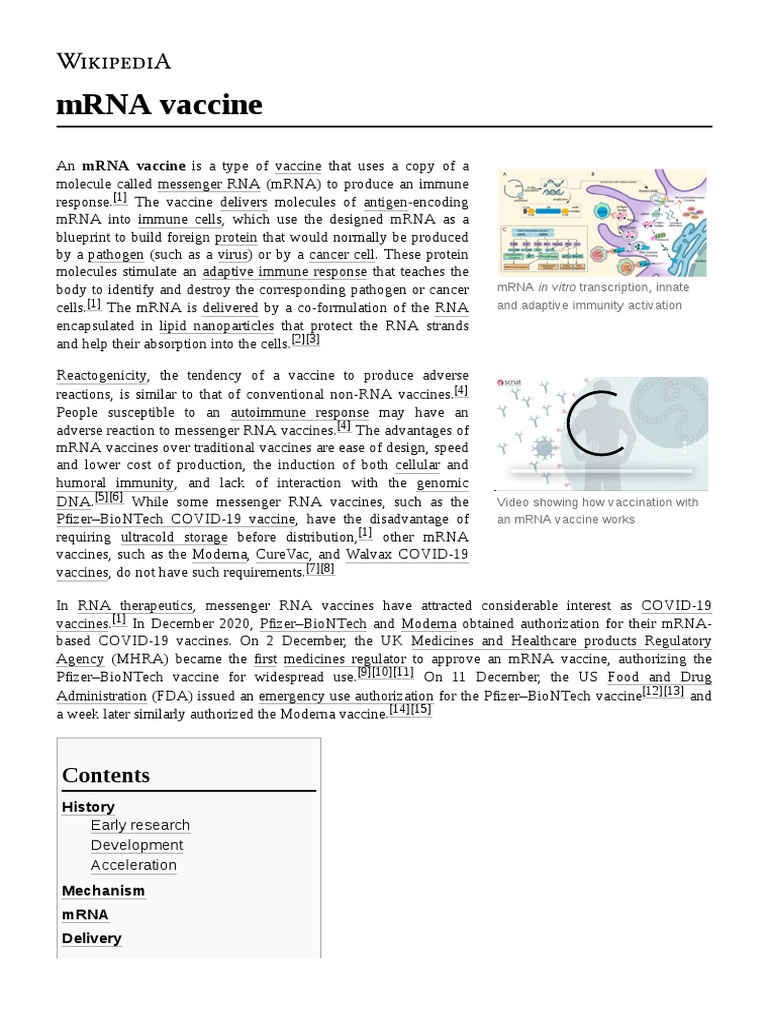 MRNA Vaccine | PDF | Immunology | Biochemistry