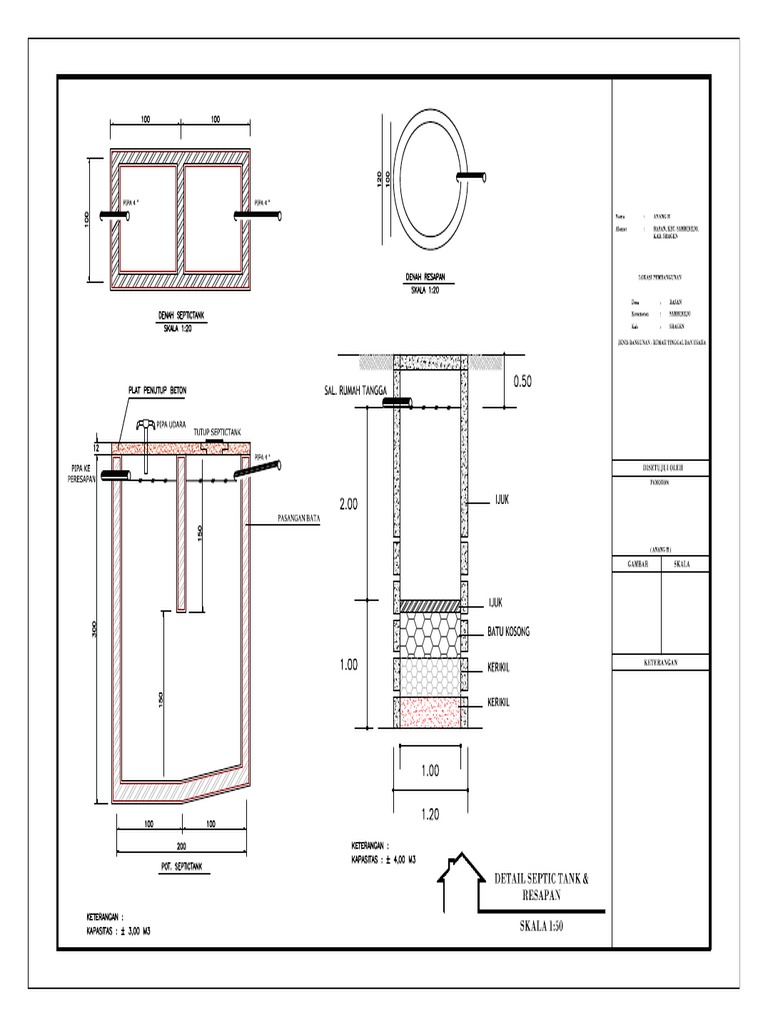 Septic Tank & Sumur Resapan | PDF